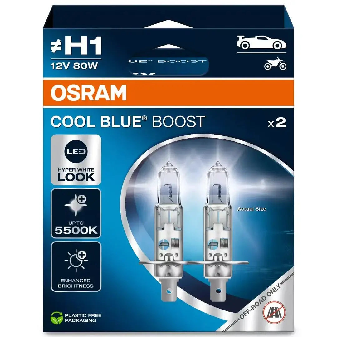 Osram cool blue boost H1 white xenon look halogen bulbs | 62150CBB ...
