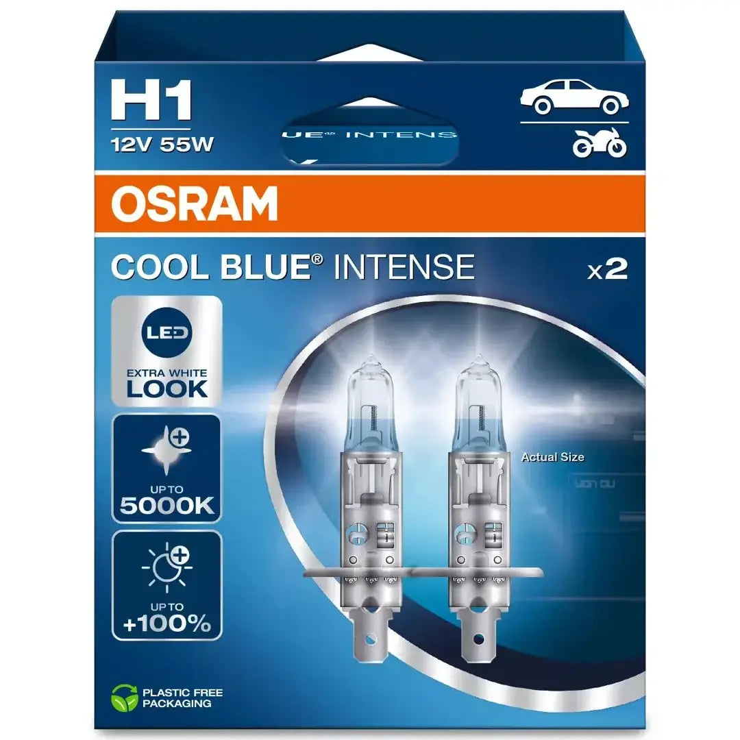 Osram Cool Blue Intense NEXT GEN H1 halogen bulbs 64150CBN | AutoLampDirect
