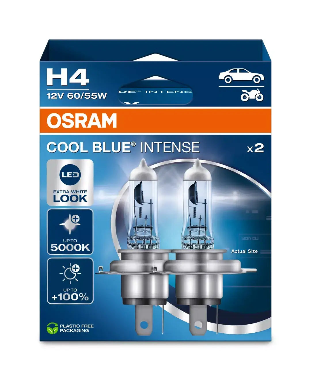 Osram Cool Blue Intense NEXT GEN H4 halogen bulbs 64193CBN | AutoLampDirect