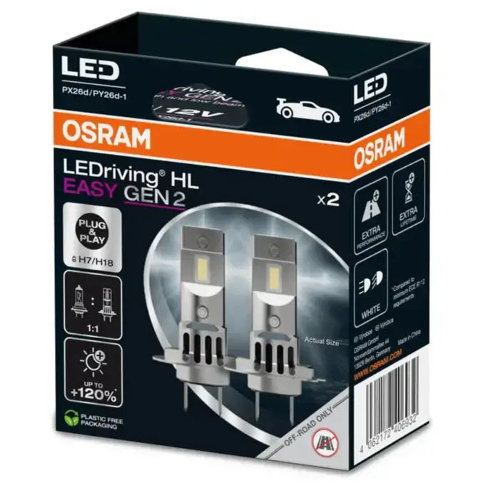 Osram LEDriving HL EASY GEN2 H7 LED headlight bulbs halogen replacement ...